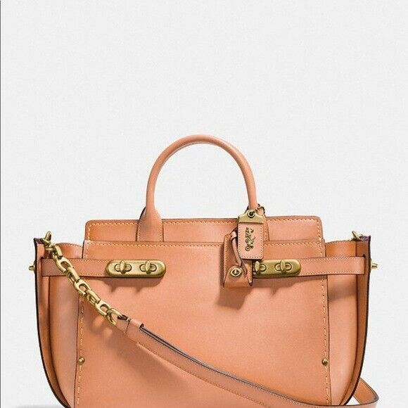 Coach | Bags | Coach 941 Double Swagger Apricot Leather Brass Nwot Very ...